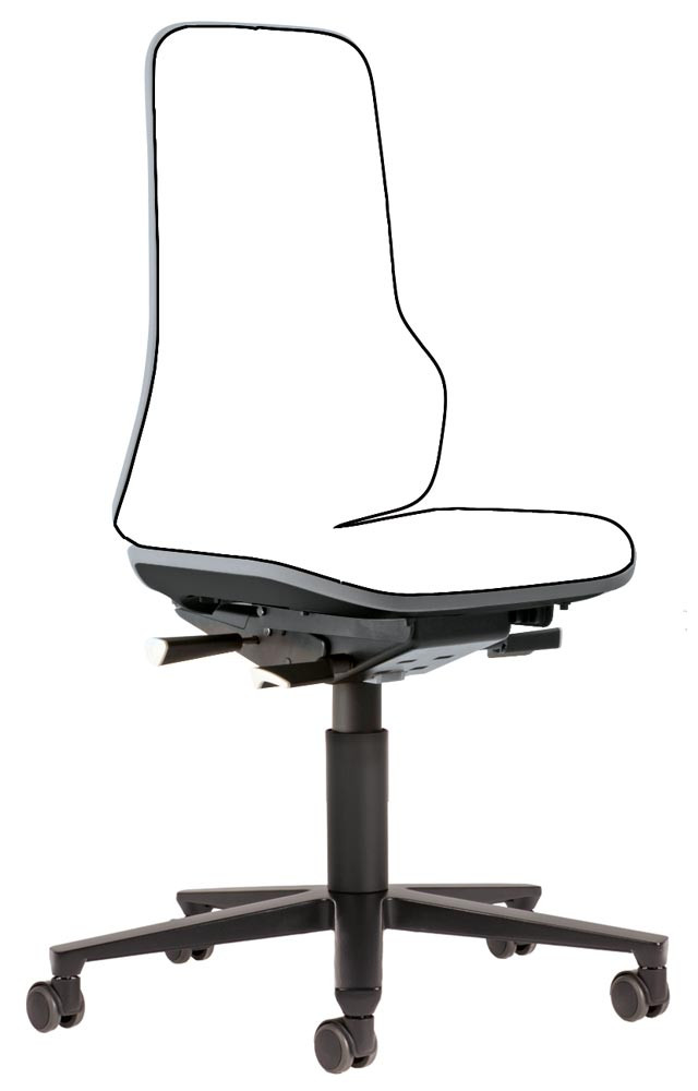 Arbeitsdrehstuhl, Permanentkontakt, mit Rollen, Flexband grau ...