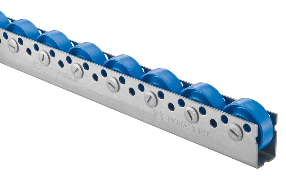 Universal-Rollenschiene, Profil 44x28x44x2 mm, verzinkt, Kunststoff ...