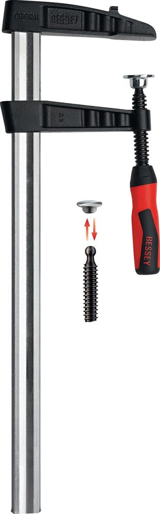 Temperguss-Schraubknecht TGK-2K Spannweite 800 mm Ausladung 120 mm 2-Komponentengriff 35 x 11 mm ...