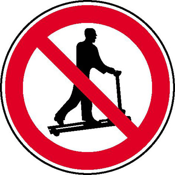 Verbotsschild Mit Hubwagen rollen verboten - albw - Online-Shop