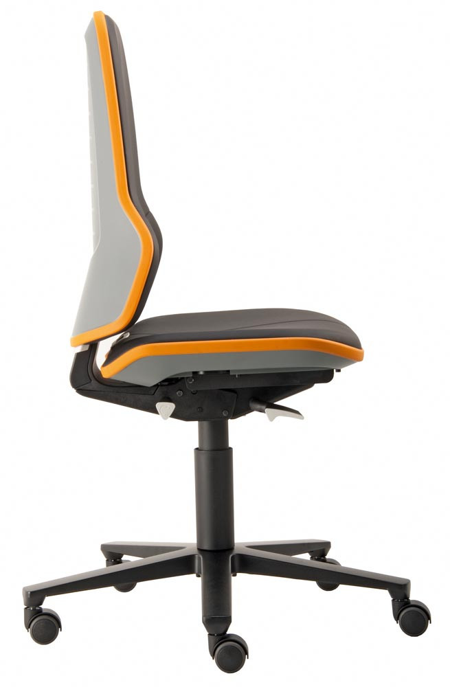 Arbeitsdrehstuhl, Permanentkontakt, mit Rollen, Flexband grau ...